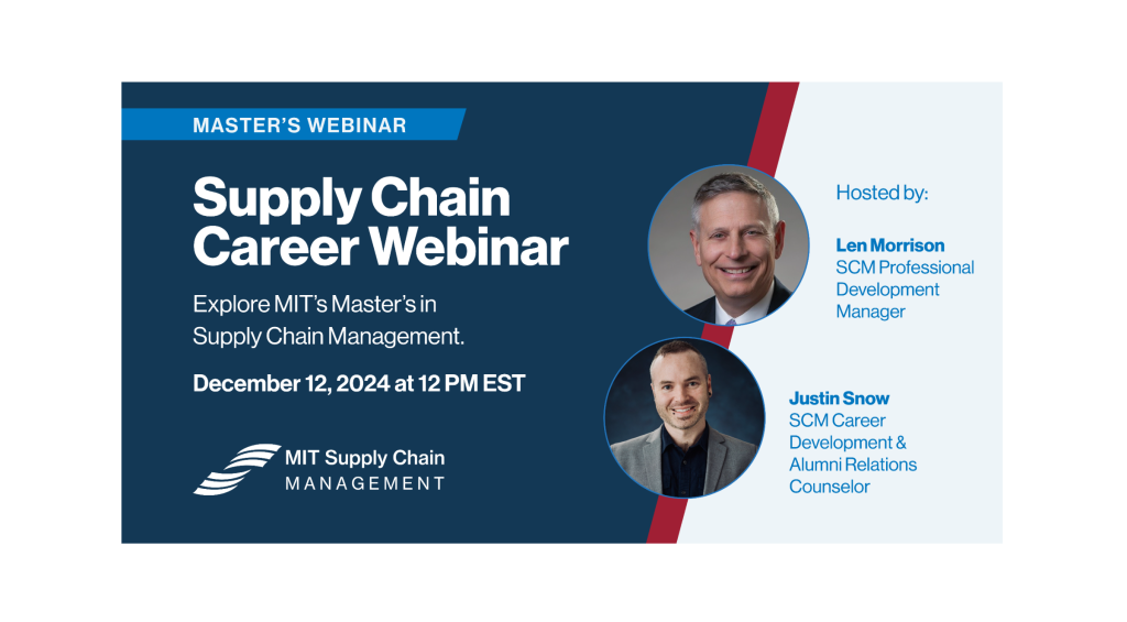 MIT SCM Career Development Webinar - SCM